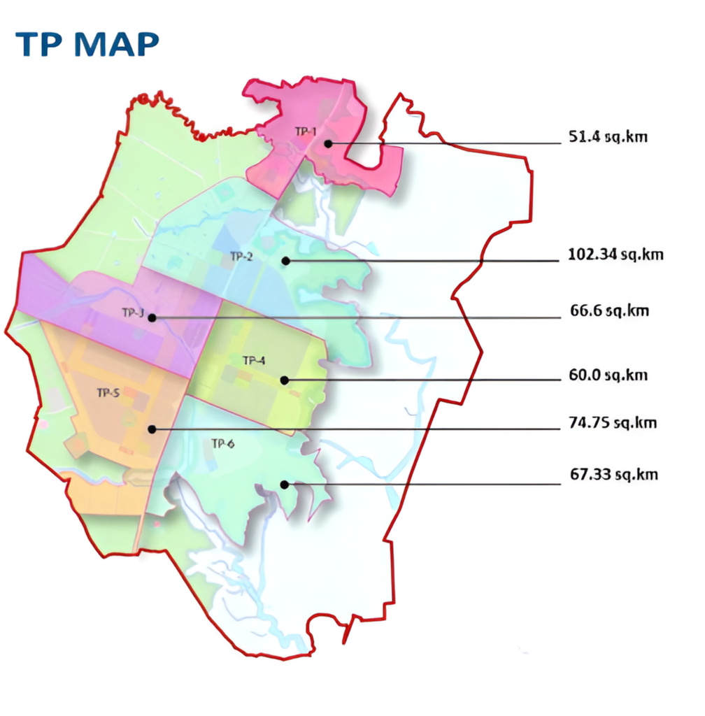 Dholera Smart City TP (Town Planning) 1 To 6 Map and Area Size